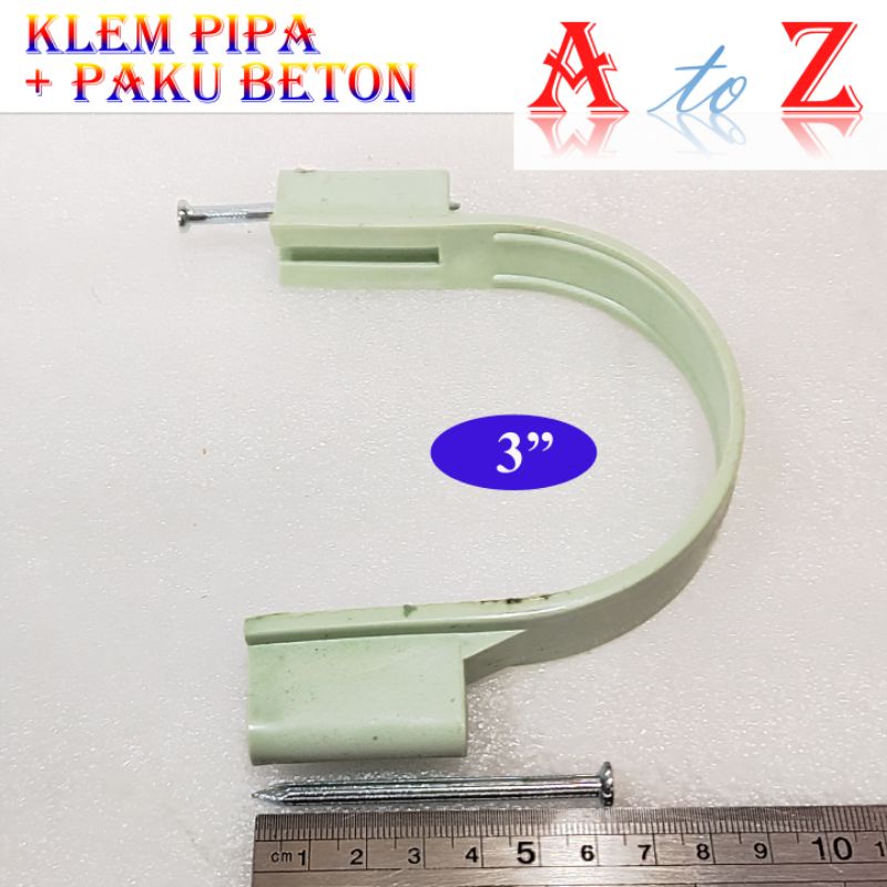 Jual Klem 3" + paku beton/clam 3 in/klem pipa pvc 3 inchi + paku beton ...