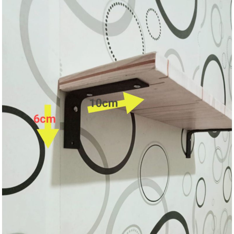 Jual siku besi L penyangga rak dinding/ kayu.ambalan.6cm*10cm | Shopee ...