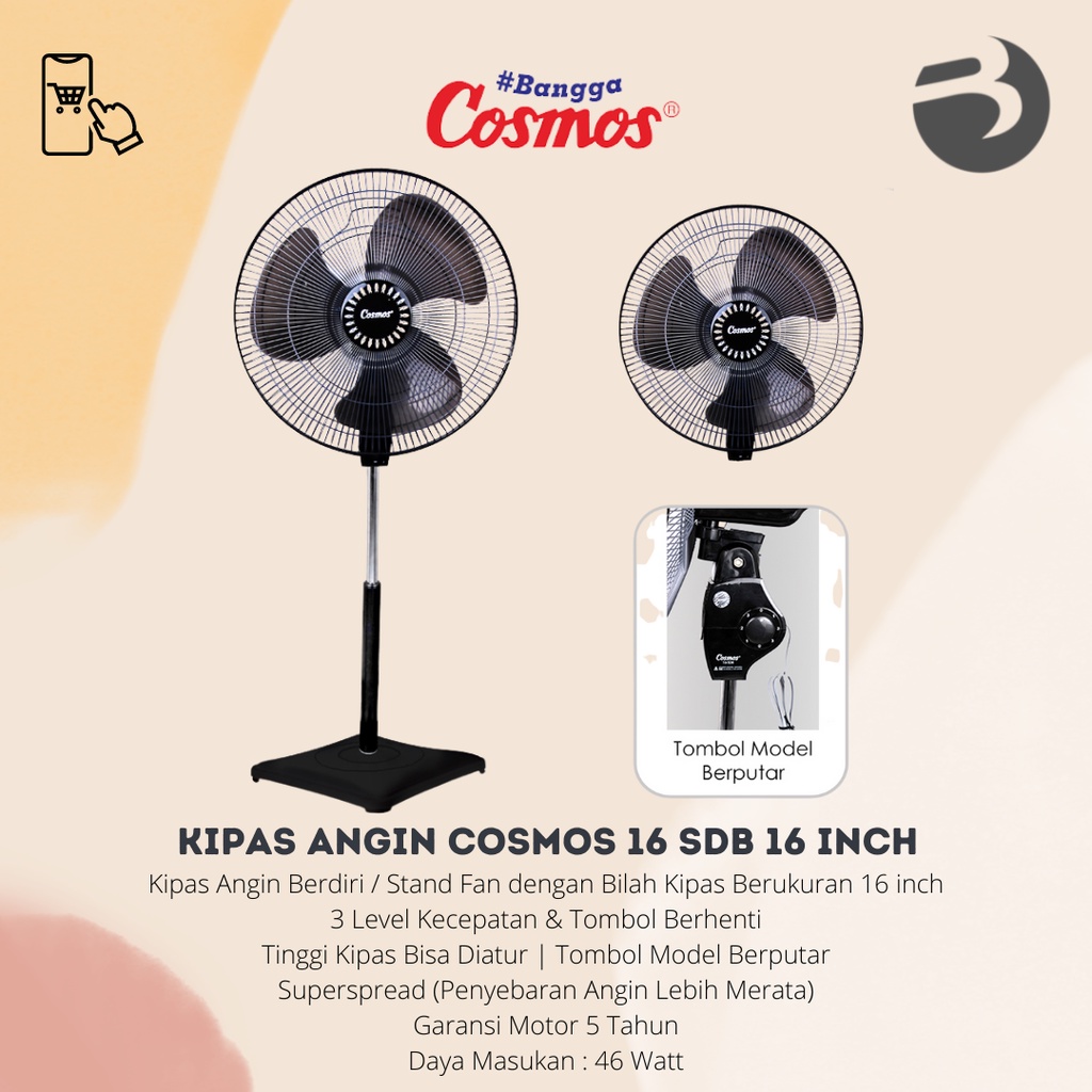 Jual Kipas Angin Cosmos 16 SDB 16 inch | Shopee Indonesia