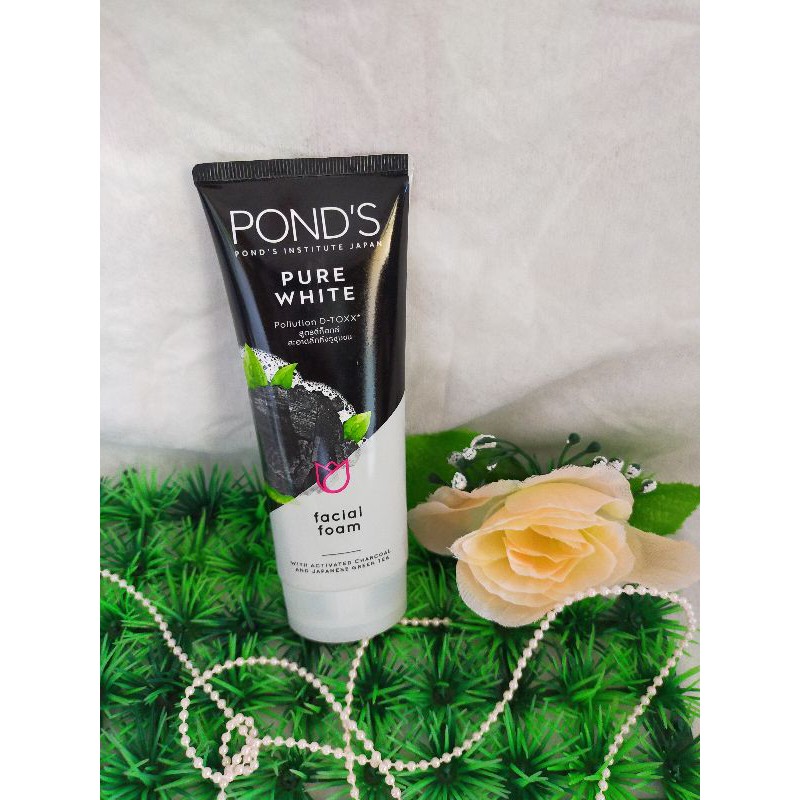 Jual Ponds facial foam 100gr pure white / sabun muka ponds warna hitam ...