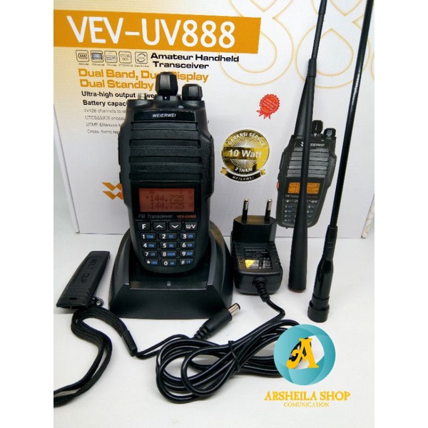 Jual Ht weierwei vev uv 888 Dual band 10 watt original | Shopee Indonesia