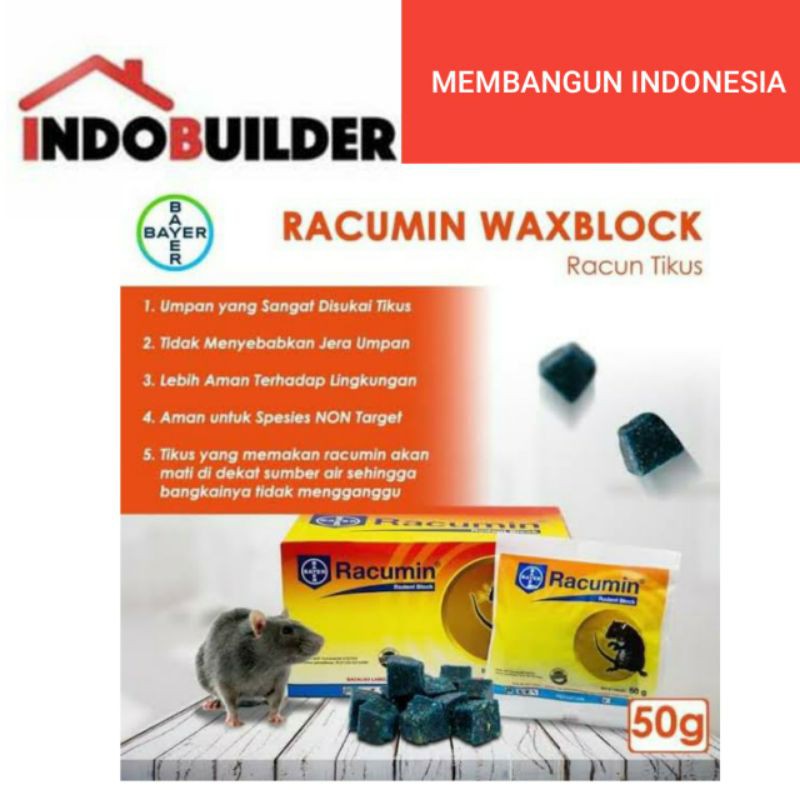 Jual RACUN TIKUS RACUMIN 50 GRAM WAX BLOCK BAYER / OBAT TIKUS | Shopee ...