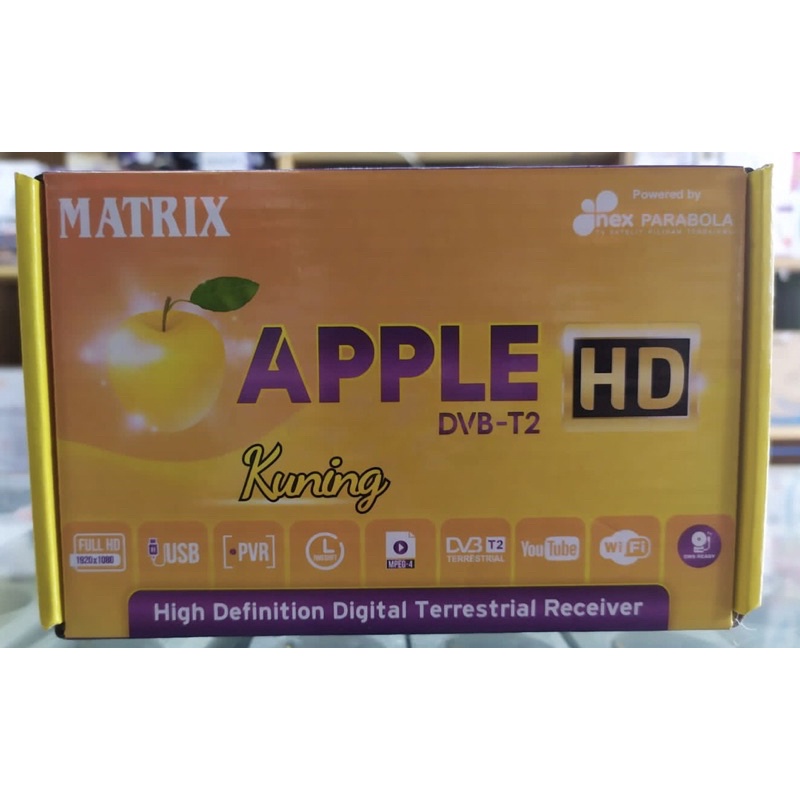 Jual MATRIX APPLE KUNING /STB/SET UP BOX/ MATRIX APPLE DVB-T2 HD KUNING / WE TV / DIVIO / TIKTOK ...