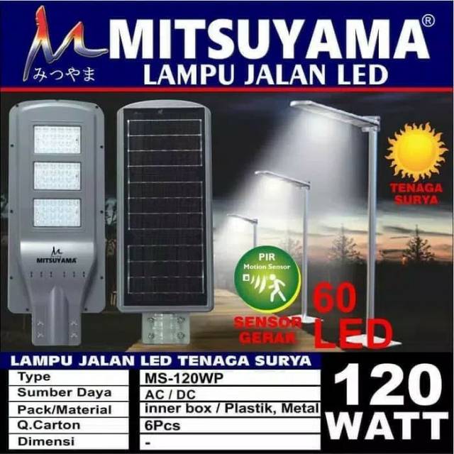 Jual Lampu Jalan Led Tenaga Surya Mitsuyama MS-120WP 120W | Shopee Indonesia