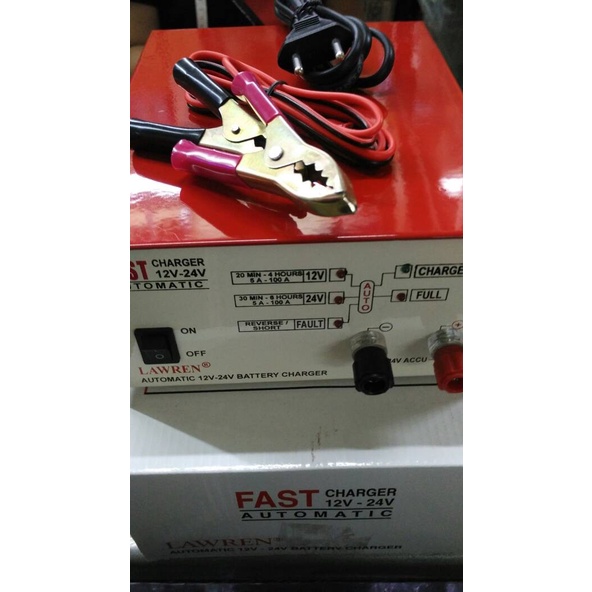 Jual (TERBARU) Carger Aki Automatik 12-24V Lawrent , fast charger ...