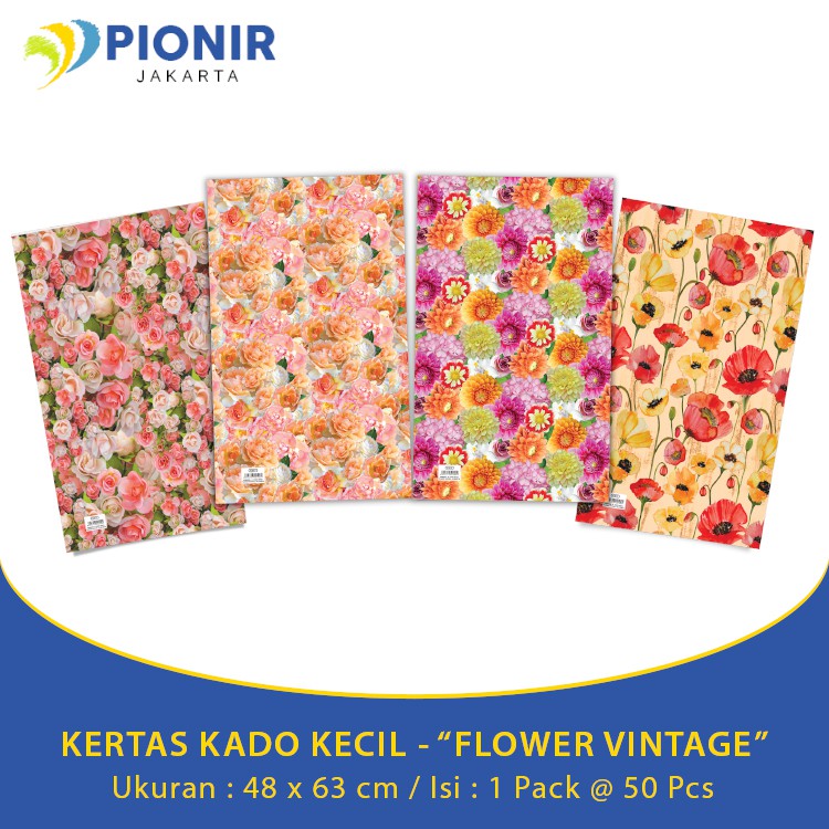 Jual KERTAS KADO KECIL - "FLOWER VINTAGE" | Shopee Indonesia