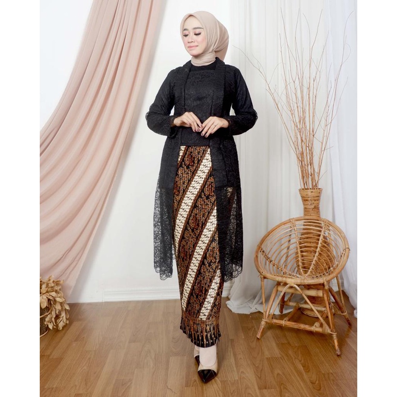 Jual KEBAYA BRUKAT KUTUBARU TUNIK MODERN LENGAN PANJANG Furing Katun ...