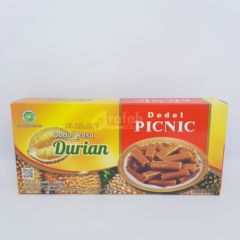 Jual Dodol Garut Picnic Rasa Durian Original 200gr Oleh-oleh khas Garut ...