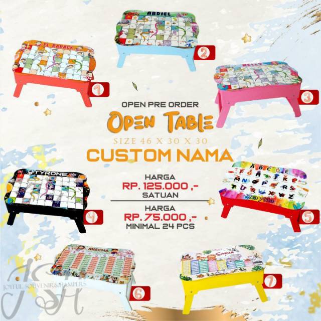 Jual Table custom anak bisa pakai nama | Shopee Indonesia