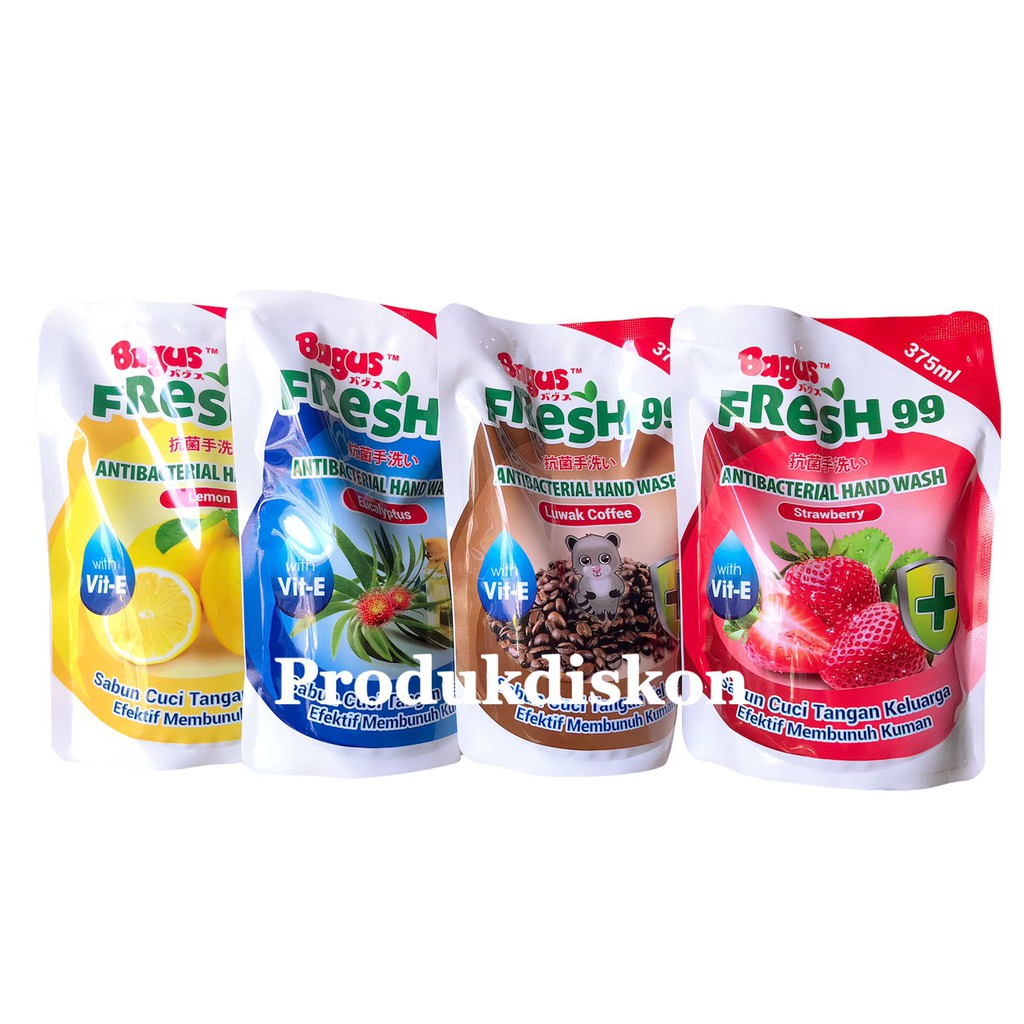 Jual BAGUS Fresh 99 Antibacteril Hand Wash Refill 375ml - Sabun Cuci ...