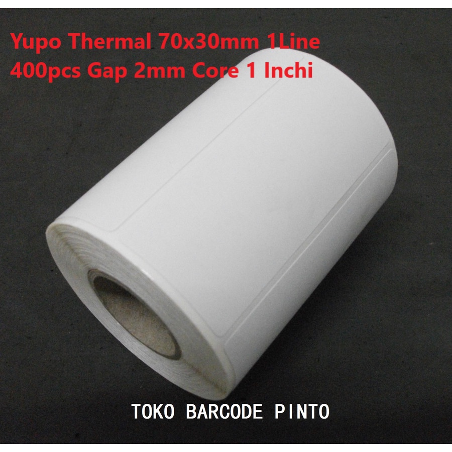 Jual Yupo Thermal 70x30mm 1Line 400pcs Gap 2mm Core 1 Inchi / Label ...
