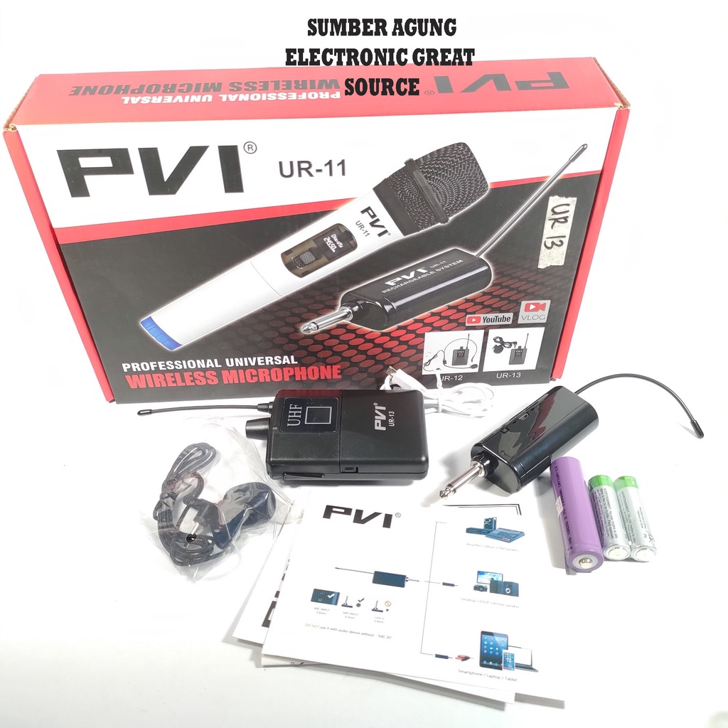 Jual PVI Mic Jepit Wireless UR13 Wireless Microphone Profesional Mik ...