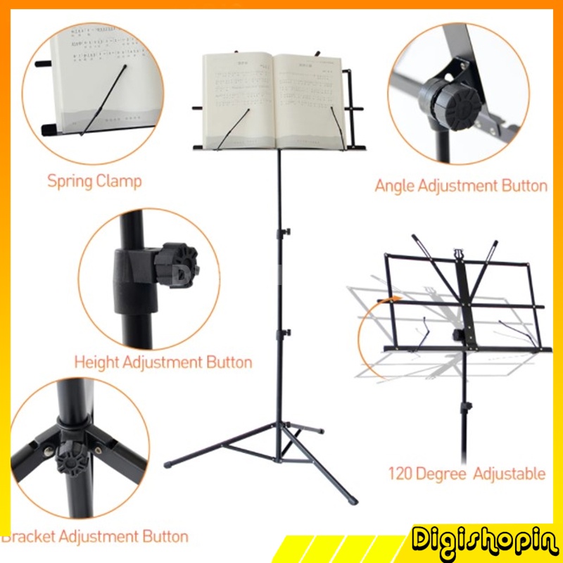 Jual Tripod Stand Partitur Sheet Musik Stand Holder Lirik Lagu Note ...