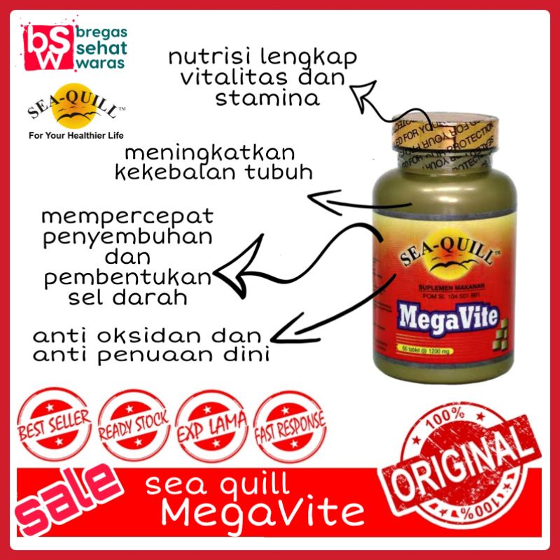 Jual SEA QUILL HERBAL MEGA VITE ISI 30S 60S,NUTRISI LENGKAP VITALITAS ...