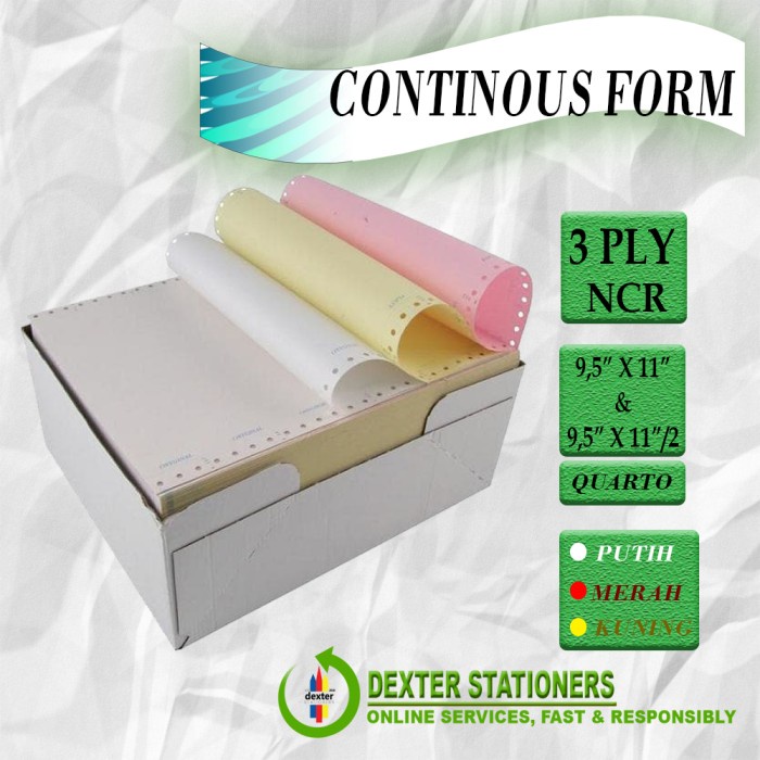 Jual CONTINUOUS FORM 3 PLY 3PLY BAGI 2 PRS KUALITAS SETARA PAPERLINE ...