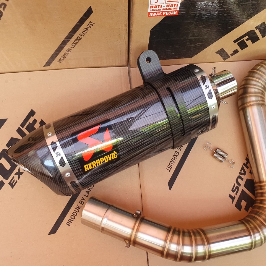 Jual KNALPOT AKRAPOVIC EVO MID PIPE SLIP ON KTM DUKE 200 250 RC 250 200 ...