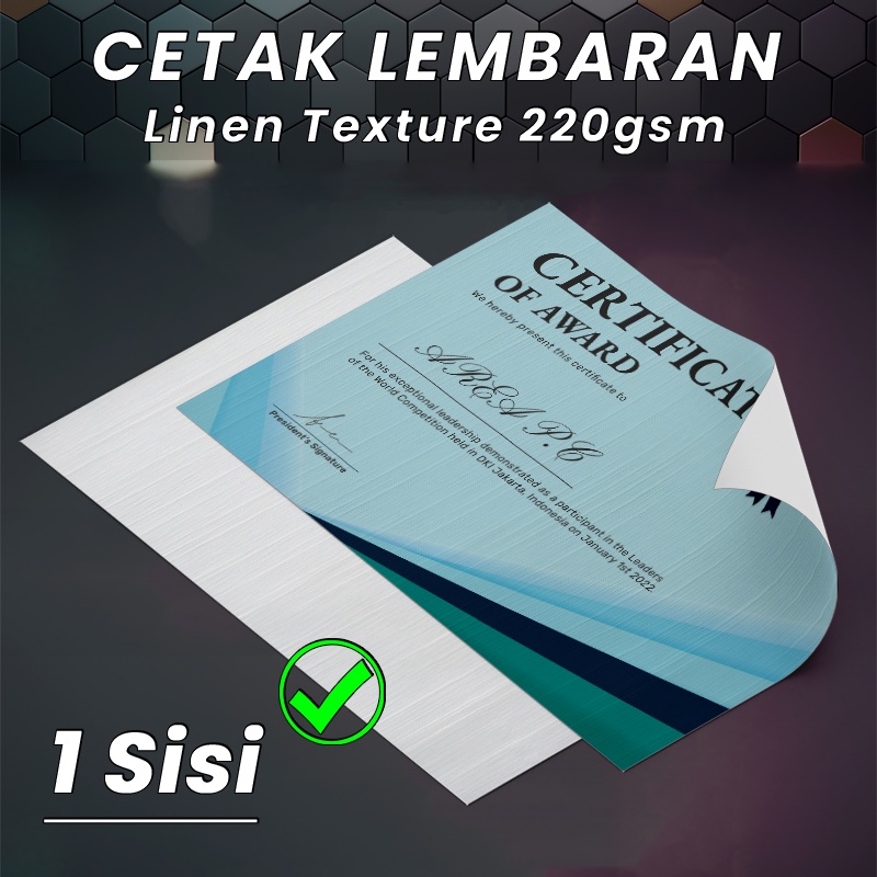 Jual Cetak Linen/Print Linen Paper/Cetak Bahan Linen Paper 220gsm 1 ...