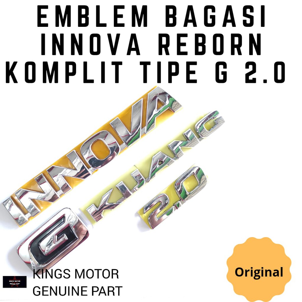 Jual Emblem Innova Reborn Bagasi Komplit Innova Reborn Type G 2.0 ...