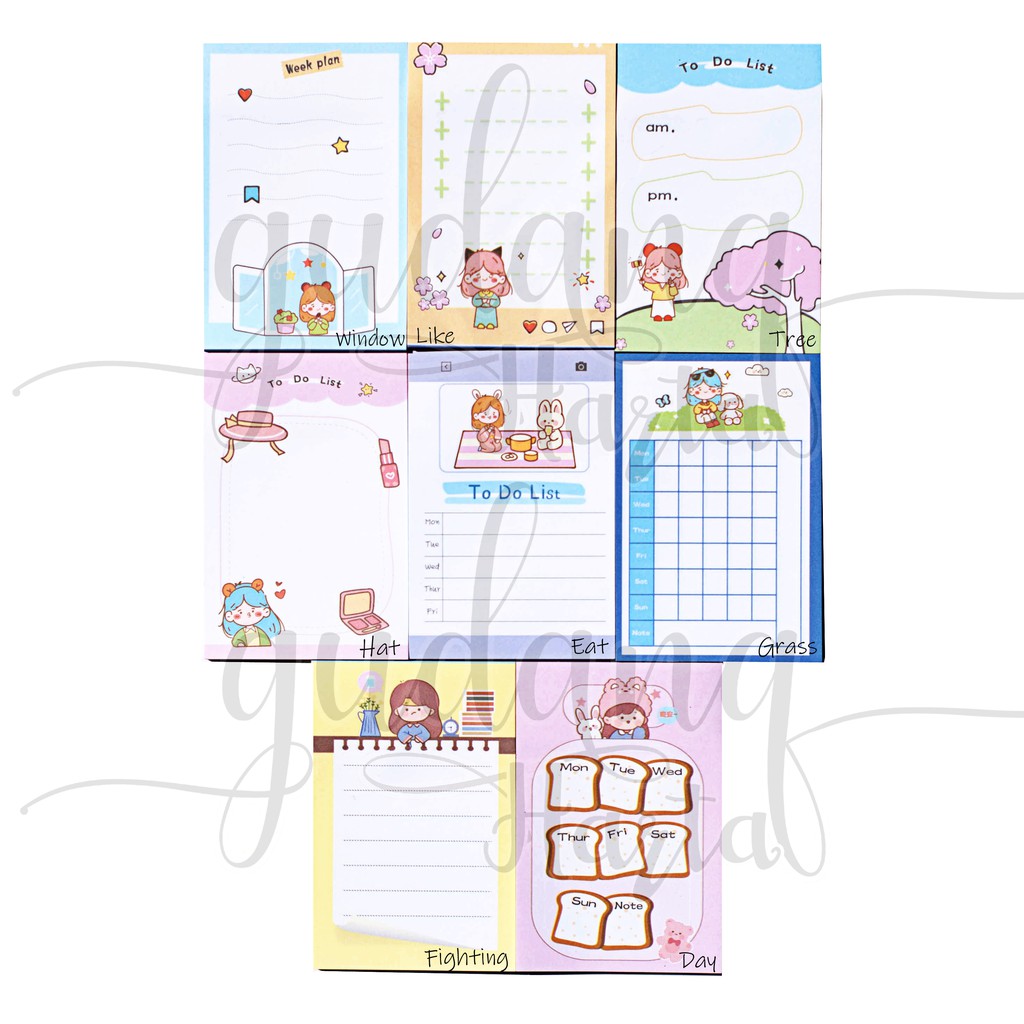 Jual Sticky Notes Brunette Girl Lucu Notes Cewek DIY Scrapbook GH ...