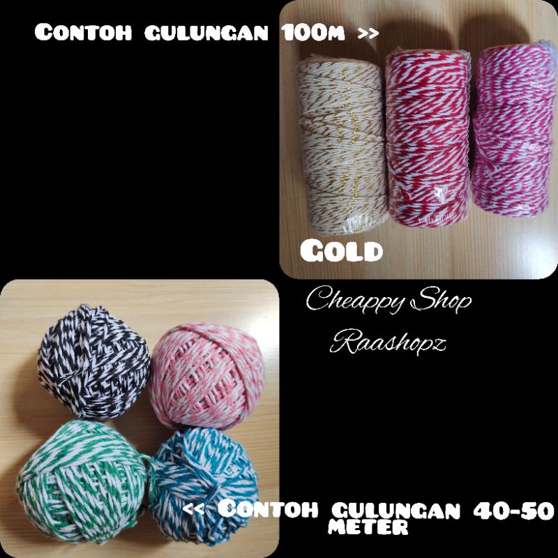Jual Tali Merah putih 1 roll Tali Biru Putih Tali Gold Tali Katun ...
