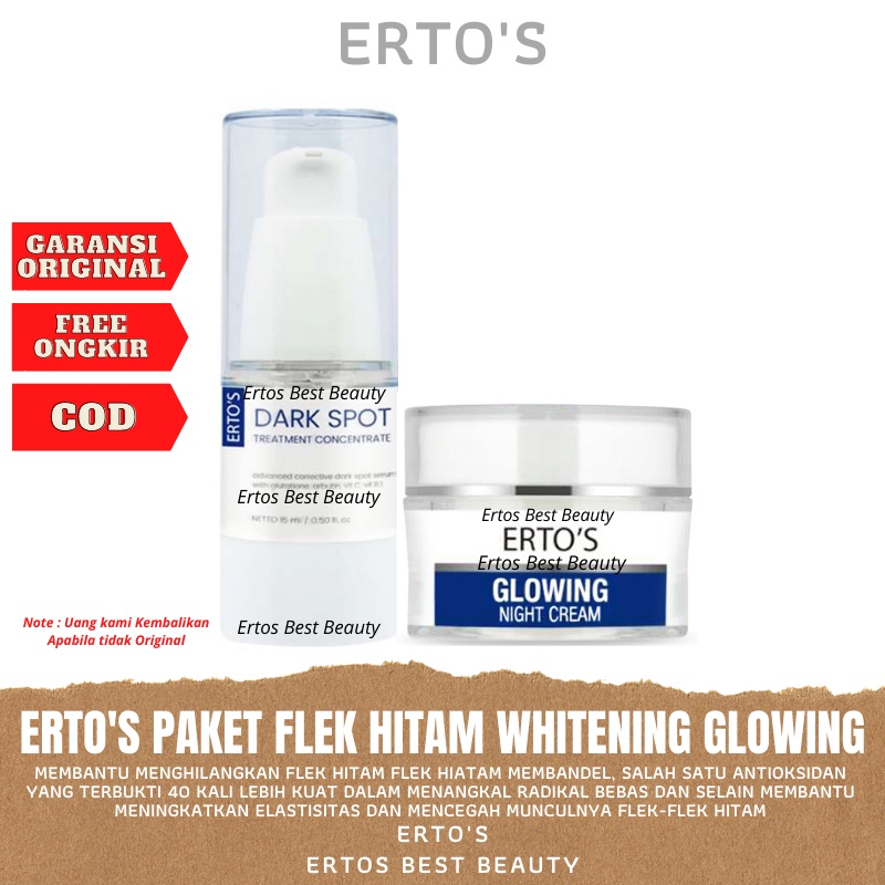 Jual Ertos Paket Flek Hitam Whitening Glowing Dan Wajah Kusam 2in1 ( GlowingNight Cream & Dark ...