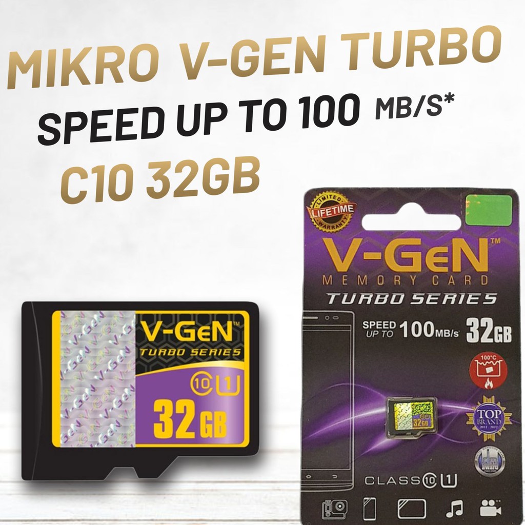Jual Memory Card Micro SD Vgen 32Gb Turbo Class 10 Garansi Original 100 ...