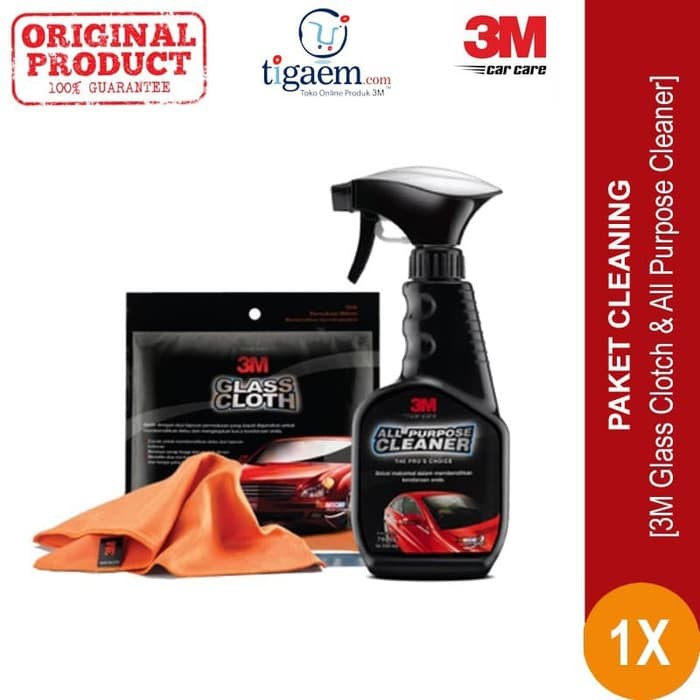 Jual 3M Paket Cleaning (3M Glass Clotch & 3M All Purpose Cleaner ...