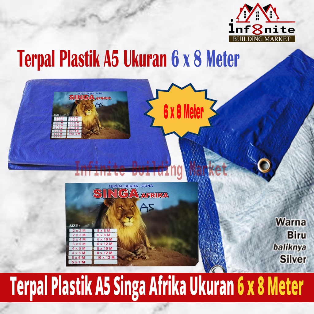 Jual Terpal Plastik Tenda A5 6 x 8 Meter Tebal Murah Terpal Singa ...