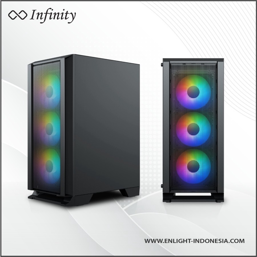 Jual PC CASE INFINITY NEBULA V4 MESH 4 FAN SPARKLE RAINBOW Casing PC ...