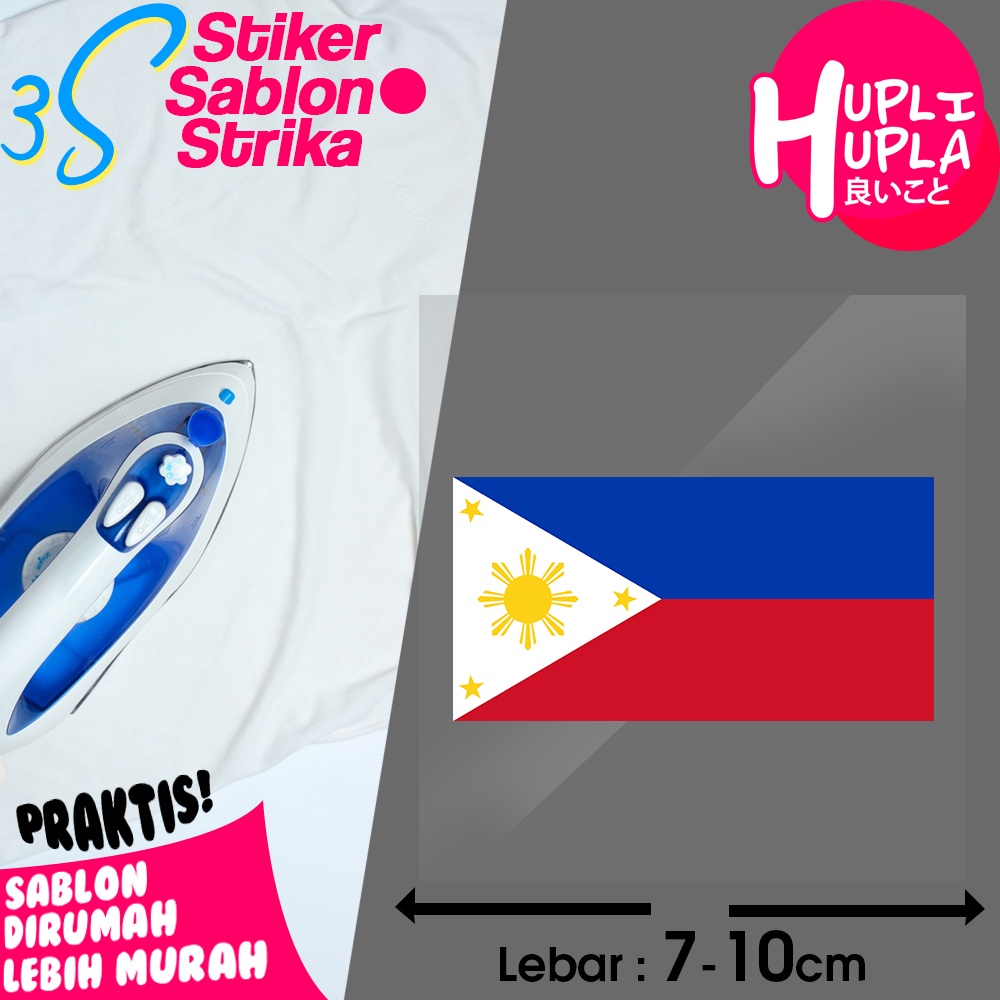 Jual Stiker Sablon Setrika Bendera Negara Philippines Filipina Sticker ...