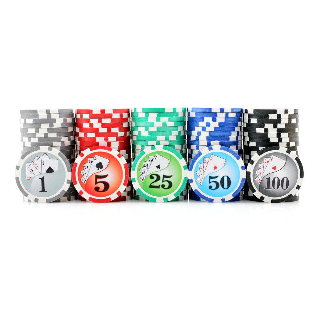 Jual Minicart Poker Chip Koin Chip Angka 5, 25, 50, 100 isi 50 pcs ...