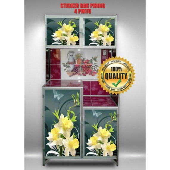 Jual Walpaper sticker rak piring untuk ukuran 4 pintu | Shopee Indonesia
