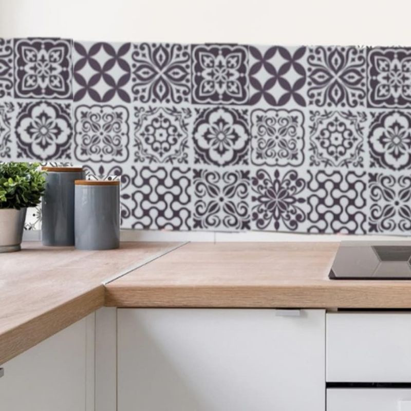 Jual sticker foam premium motif tegel kecil Hitam kode S007 untuk ...