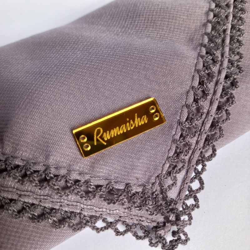 Jual Label Hijab Akrilik Mirror / Label Jilbab Rebranding Hijab / Label ...
