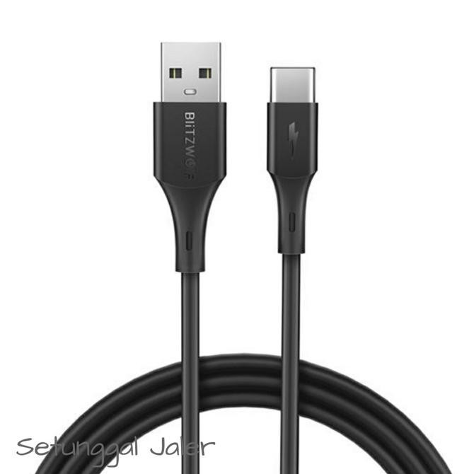 Jual Kabel Charger Dan Data Blitzwolf Bw-Tc 3A Usb Type-C 1M Atau 1,8M ...