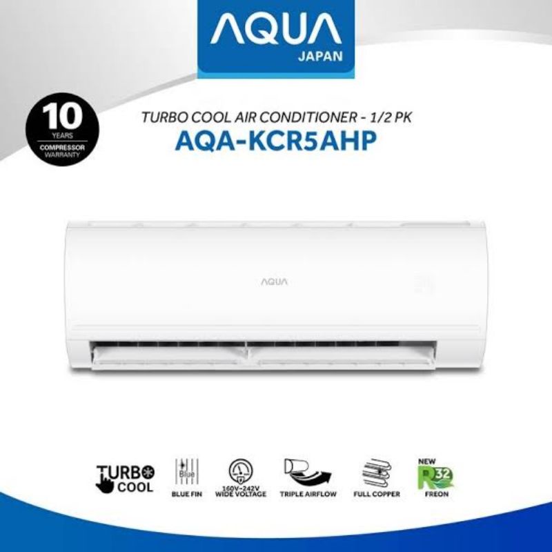 Jual AC AQUA 1/2 PK Low watt KCR5AHP/FQAL+ Pasang Low watt | Shopee Indonesia