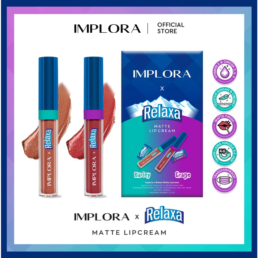 Jual Implora x Relaxa Matte Lipcream | Shopee Indonesia