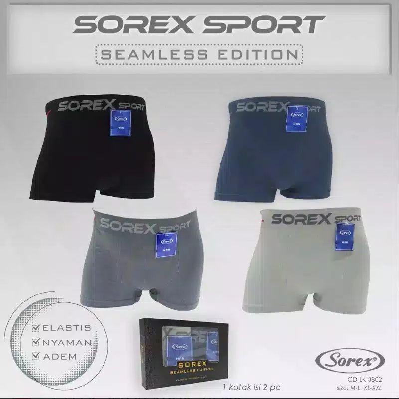 Jual SOREX Sport CD BOXER PRIA LK 3802 SEAMLESS EDITION | Shopee Indonesia