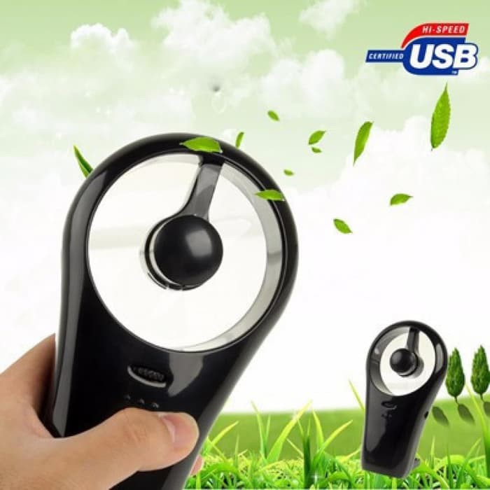 Jual Kipas Angin Tangan Super Silent Power USB / Baterai AA - Hitam ...
