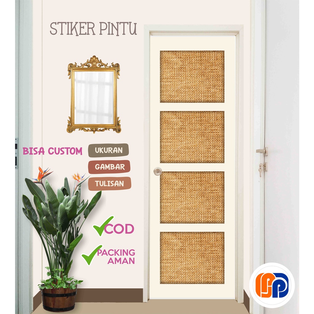 Jual (WD) STIKER PINTU HIASAN DEKORASI RUMAH WOOD SERIES TAHAN AIR ...