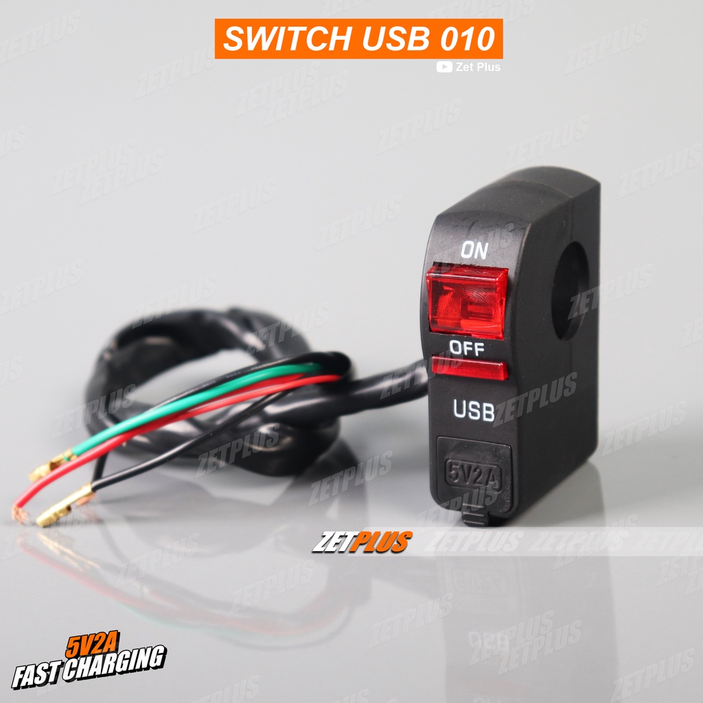 Jual SAKLAR USB CHARGER /switch engine stang motor on -ff lampu/ATV ...