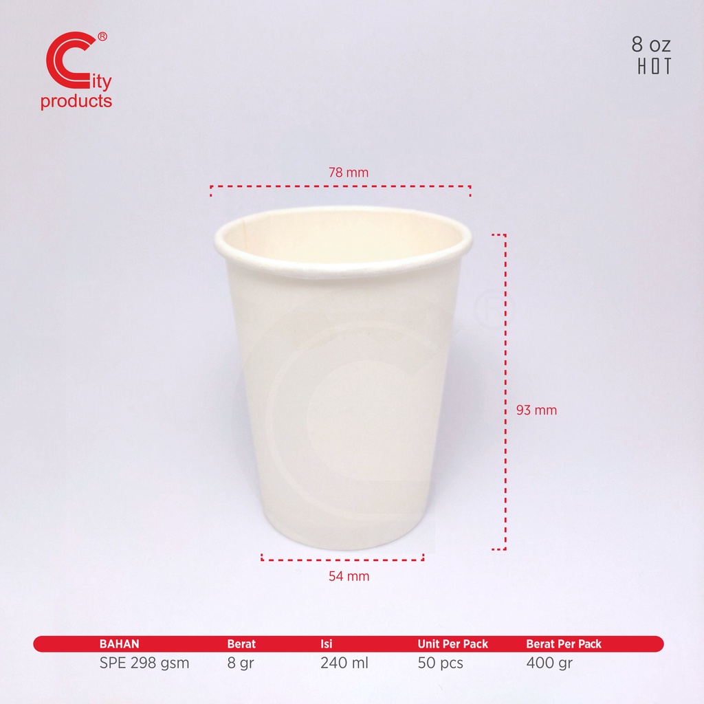 Jual Paper Cup Hot 8 oz / Gelas Kertas 8 oz Hot | Shopee Indonesia