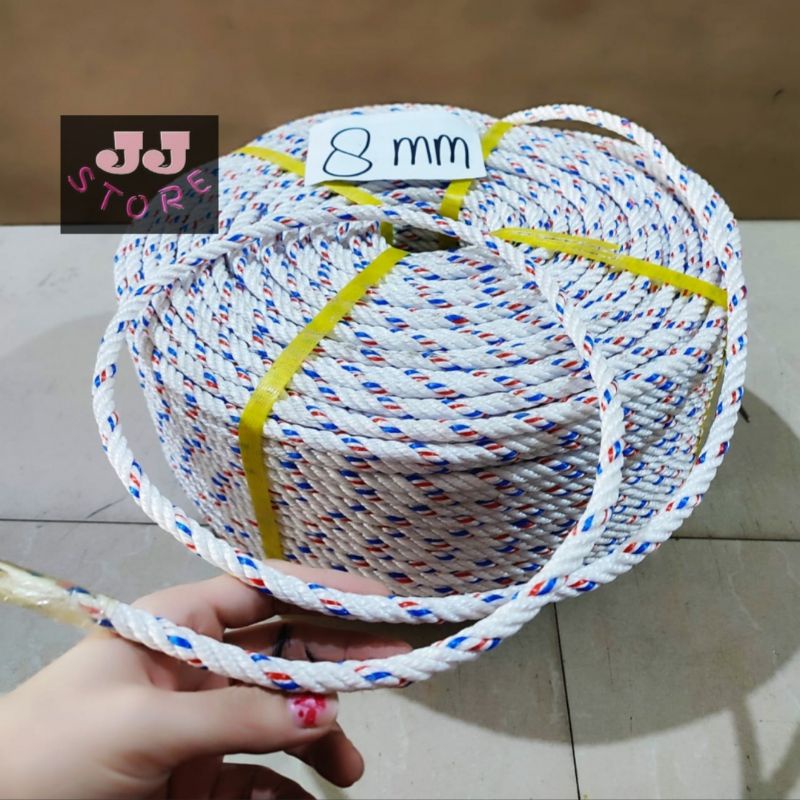 Jual TALI TAMBANG NYLON PUTIH 8MM HARGA PER 5 METER | Shopee Indonesia