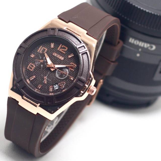 Jual JAM WANITA GUESS COKLAT GOLD | Shopee Indonesia