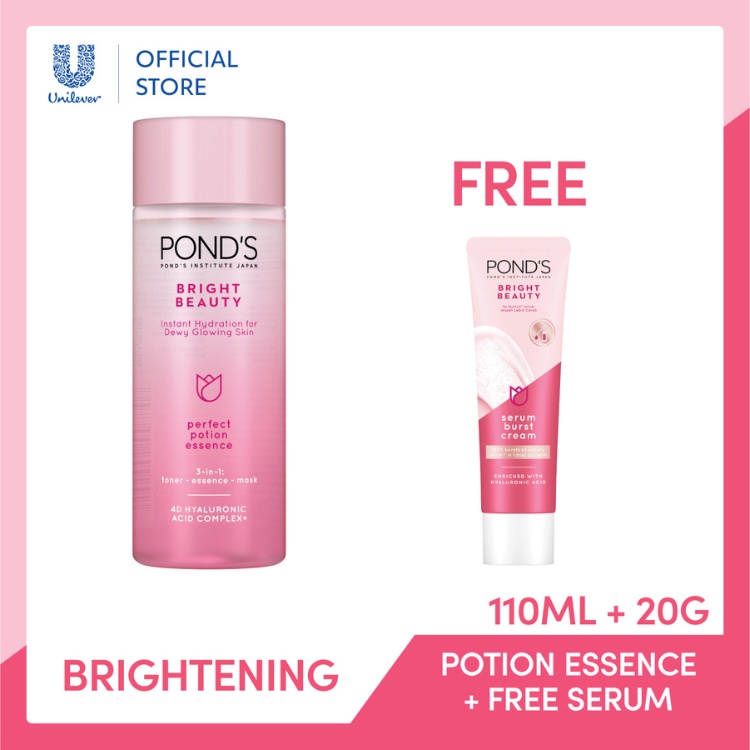 Jual Ponds Bright Beauty Perfect Potion Essence 110ml Free Ponds Bright ...