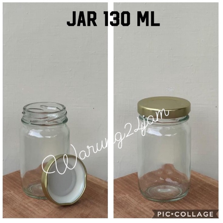 Jual toples jar botol bulat kaca selai madu kopi minuman 130ml Baru ...