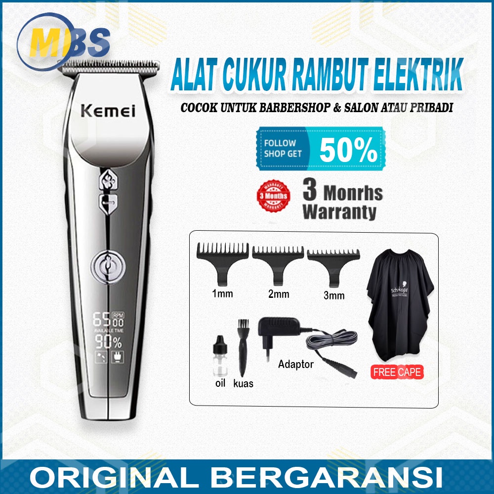 Jual Alat Cukur Rambut Kemei KM-126 Mesin Pangkas dan Potong Rambut Cas Clipper Cordless ...