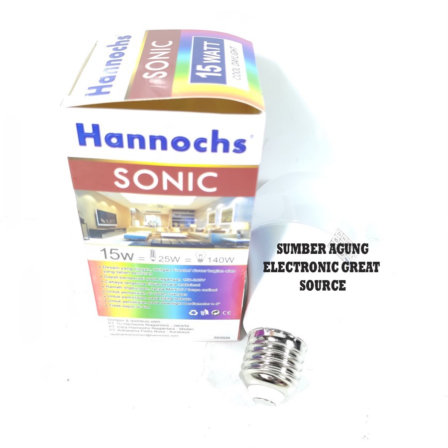Jual Lampu LED Hannochs Sonic 15W Cahaya Putih Afgan Hanoch Garansi ...