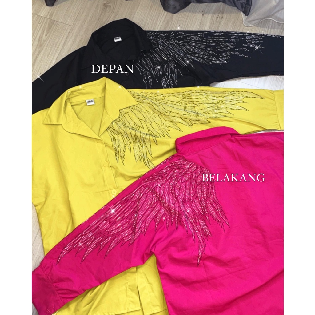 Jual KEMEJA SAYAP/ KEMEJA WANITA MOTIF BORDIR SAYAP Termurah | Shopee ...