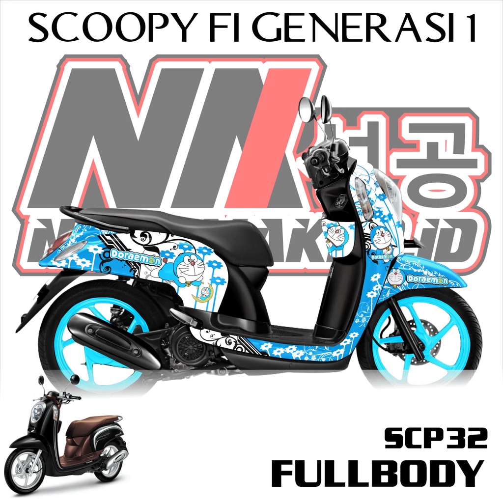 Jual SCP 32 DECAL STICKER SCOOPY FI 2013 2014 2015 2016 DORAEMON ...